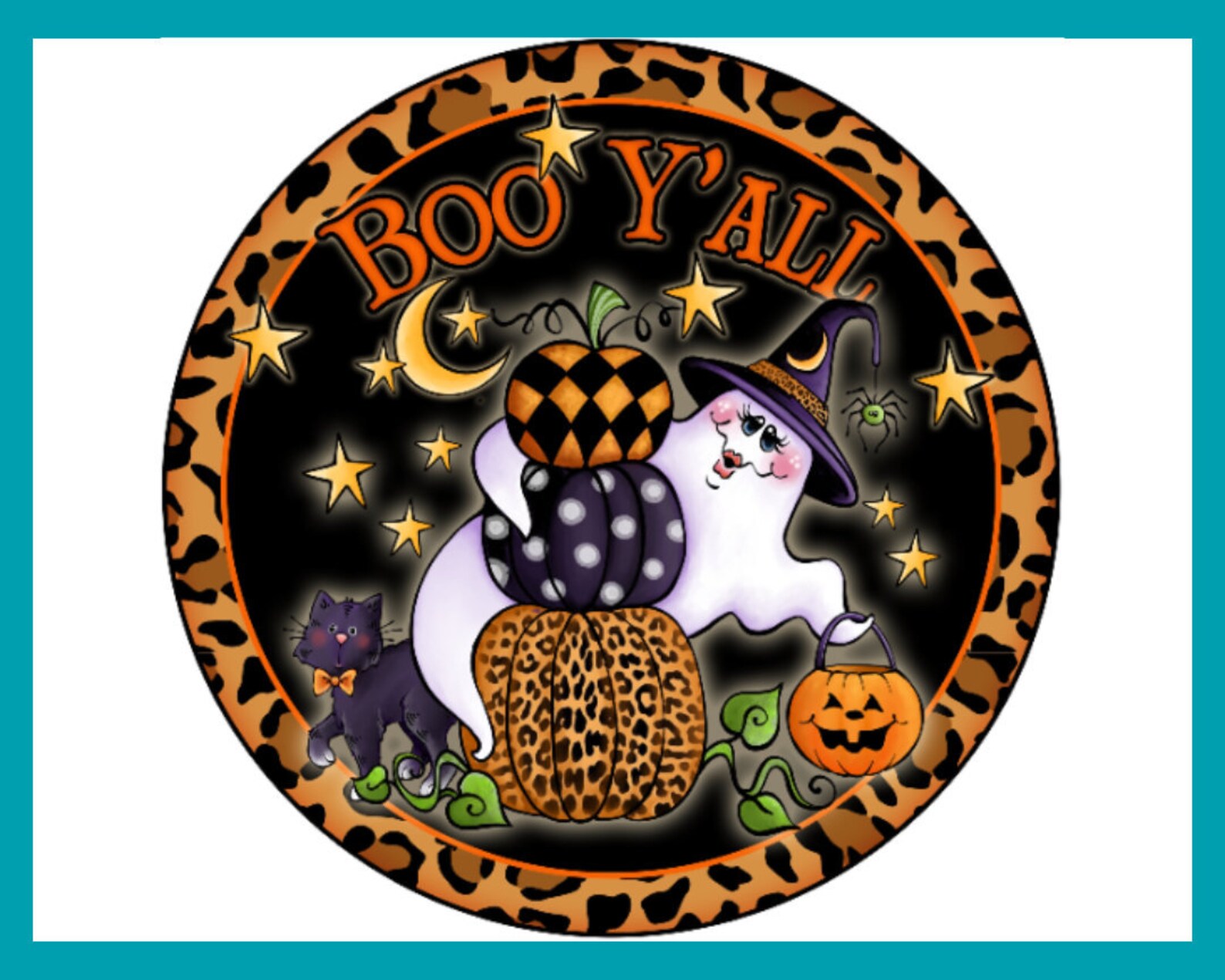 Round Boo Y'all Ghost Sign Halloween Sign Wreath Sign - Etsy