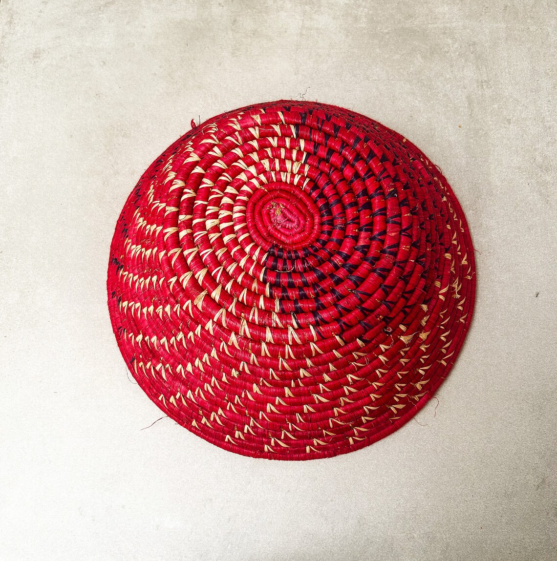 Handwoven Red Ugandan Wall Basket African Artisan Home Decor - Etsy