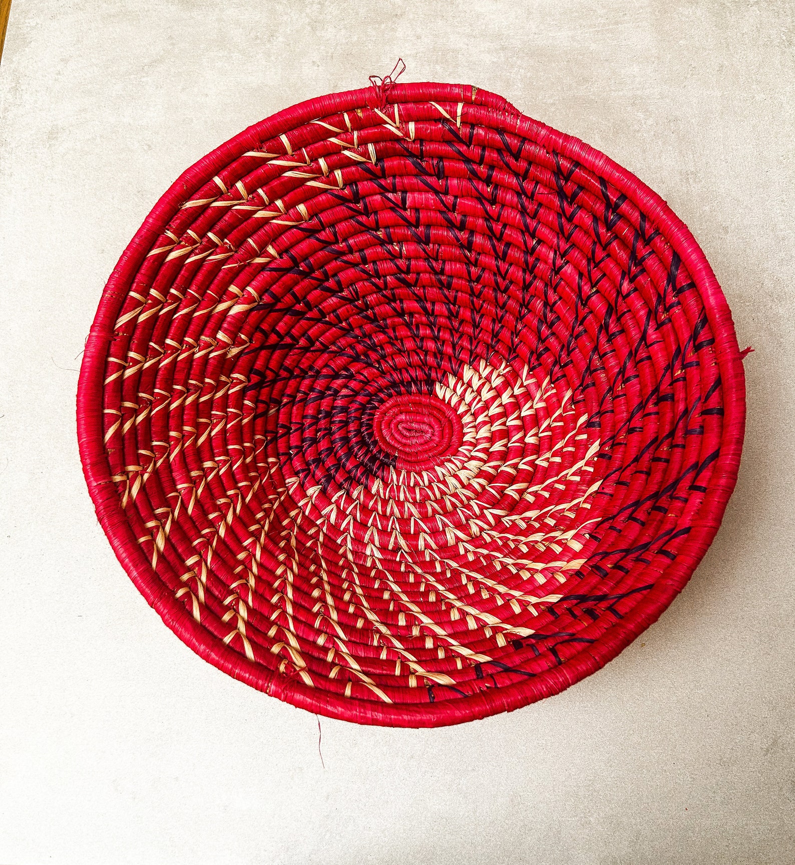 Handwoven Red Ugandan Wall Basket African Artisan Home Decor - Etsy