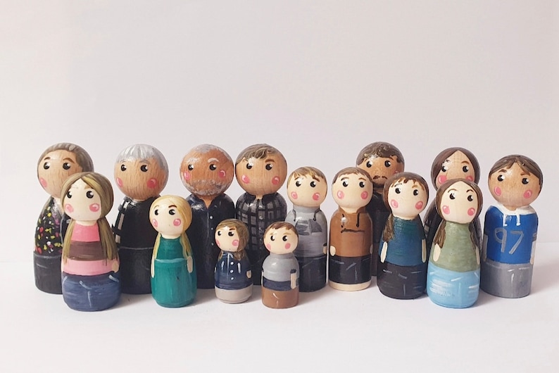 Custom Personalized Family Peg Dolls, Made to Order, Peg Doll Family ...