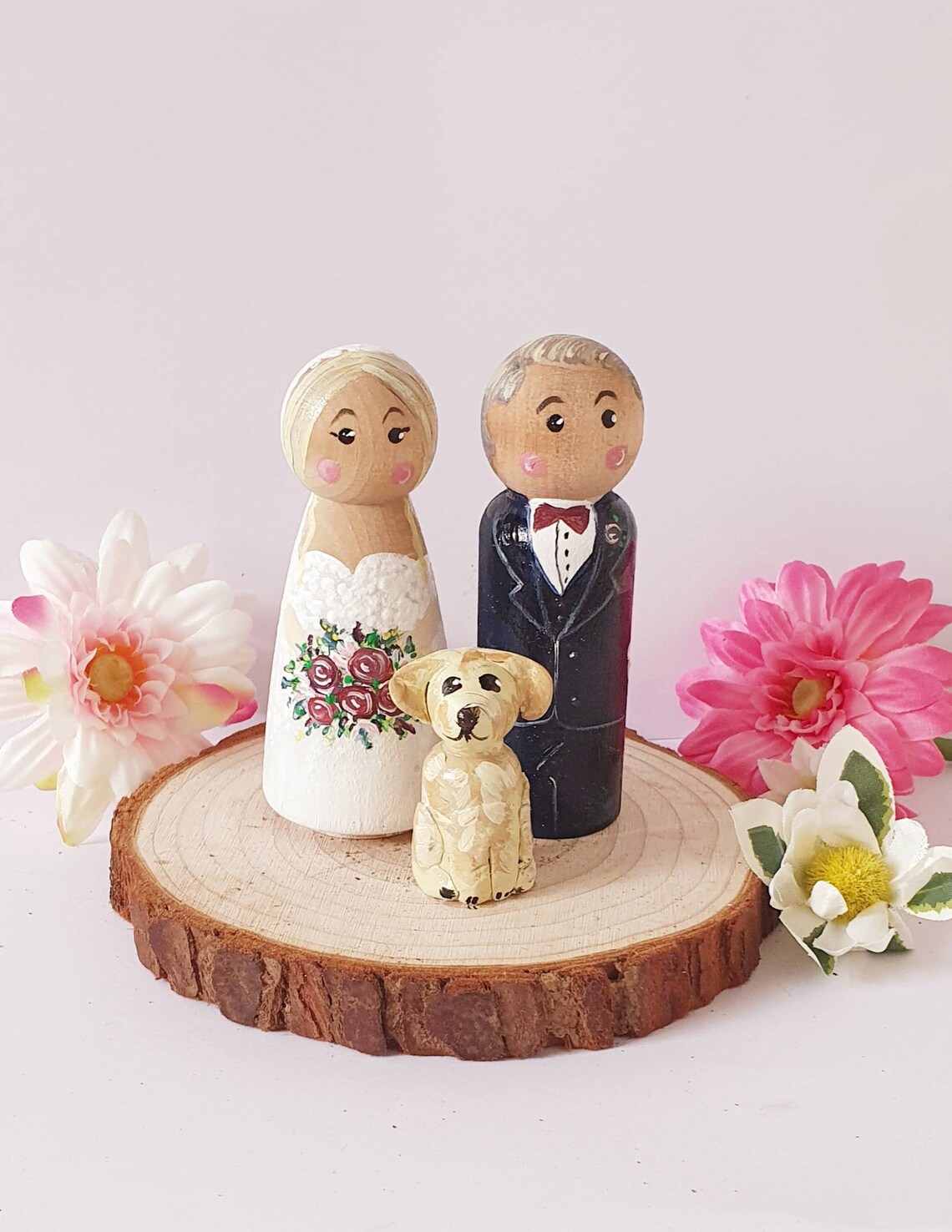 Bride and Groom Wedding Cake Topper Rustic Boho Cake Topper - Etsy