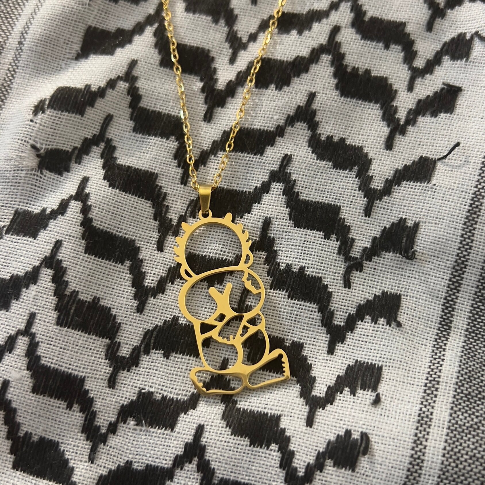 Waterproof Handalah Free Palestine Necklace Stainless Steel Gaza Arabic ...