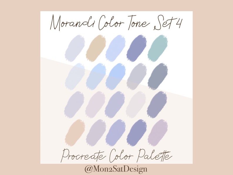 Procreate Color Palette - Morandi Color Tone Set 4 - Instant Download ...