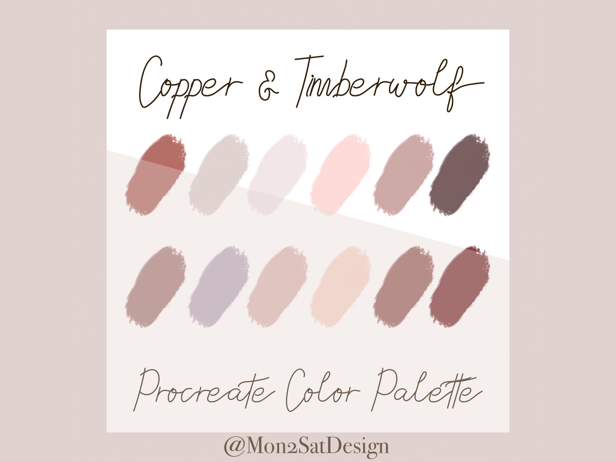 Procrear paleta de colores Cobre & Tono gris claro Descarga instantánea ...