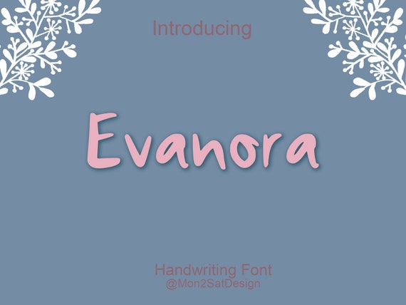 Evanora Digital Font Download Handwritten Font Font for - Etsy