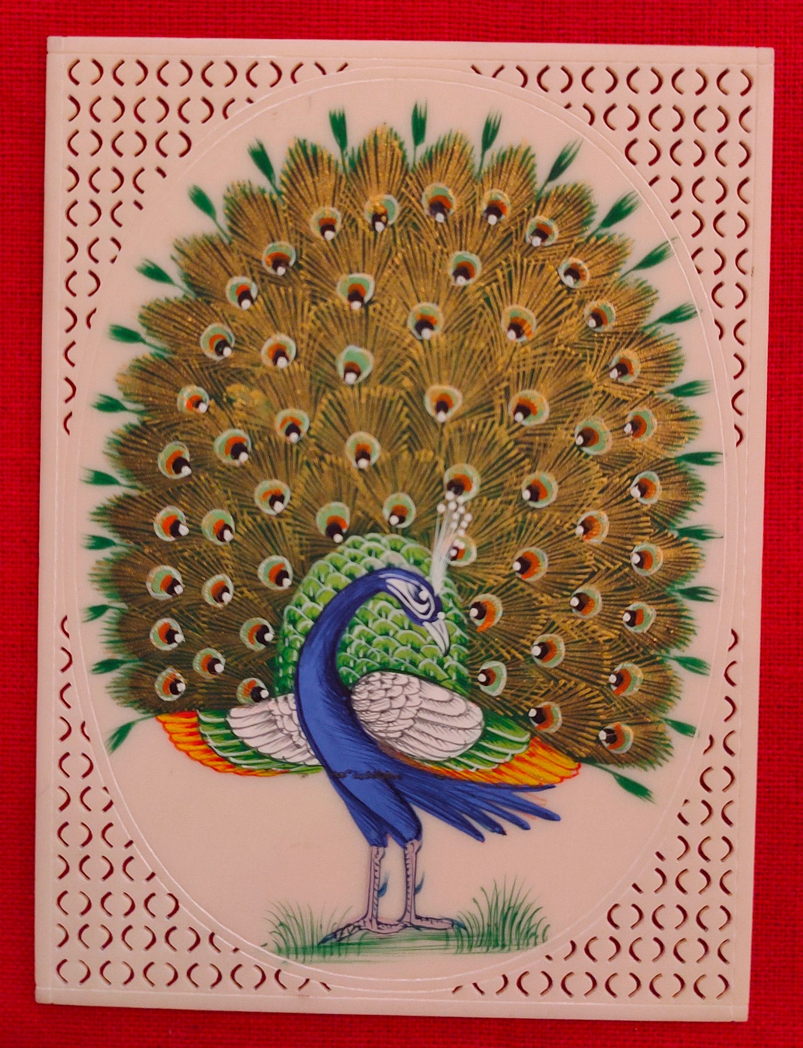 Handmade Peacock Decor, Indian Miniature Painting, Gift for Art Lover ...