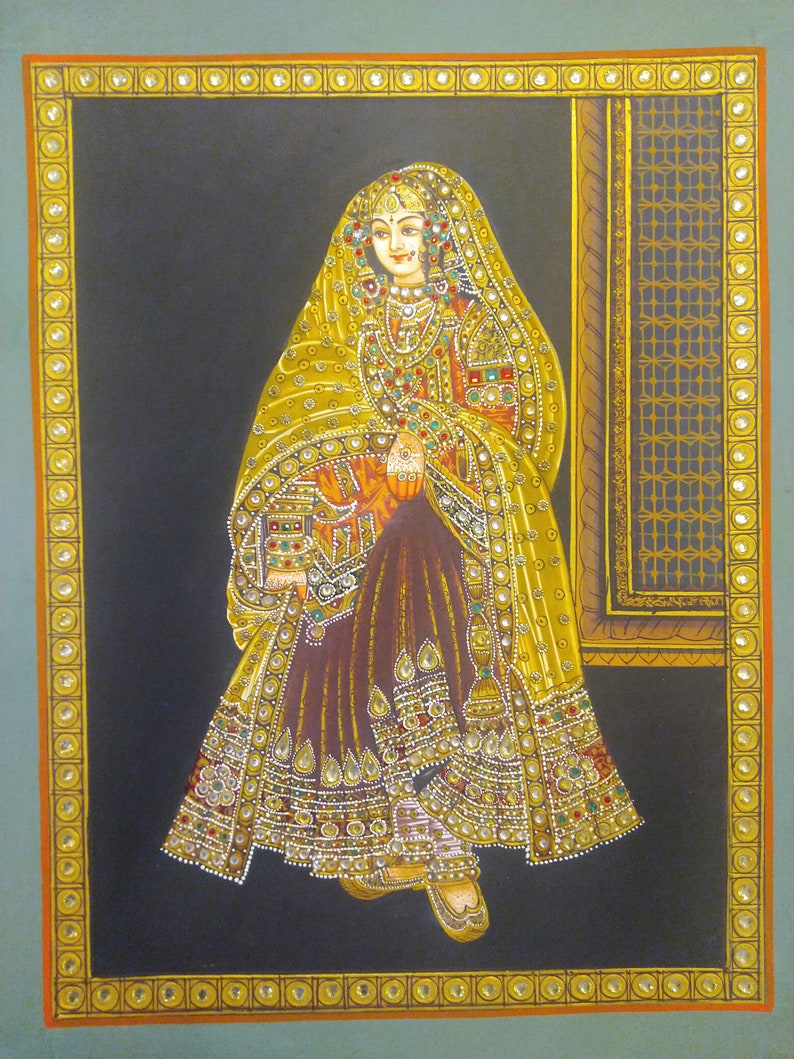 Hand Painted Royal King Queen Detailed Miniature Painting Fine - Etsy India