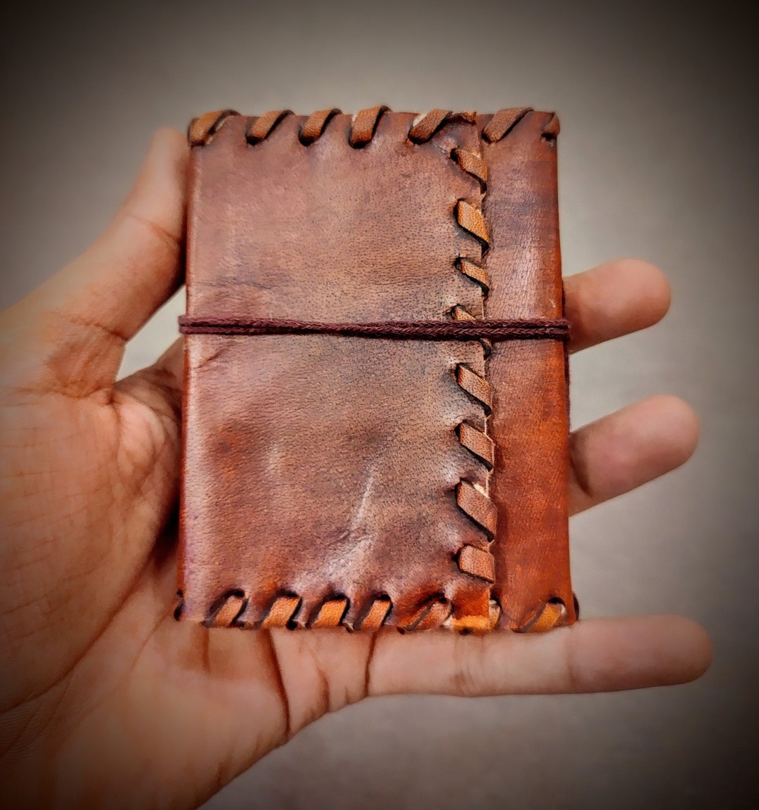 Handmade Leather Pocket Journal: Refillable Recycled Paper - Etsy