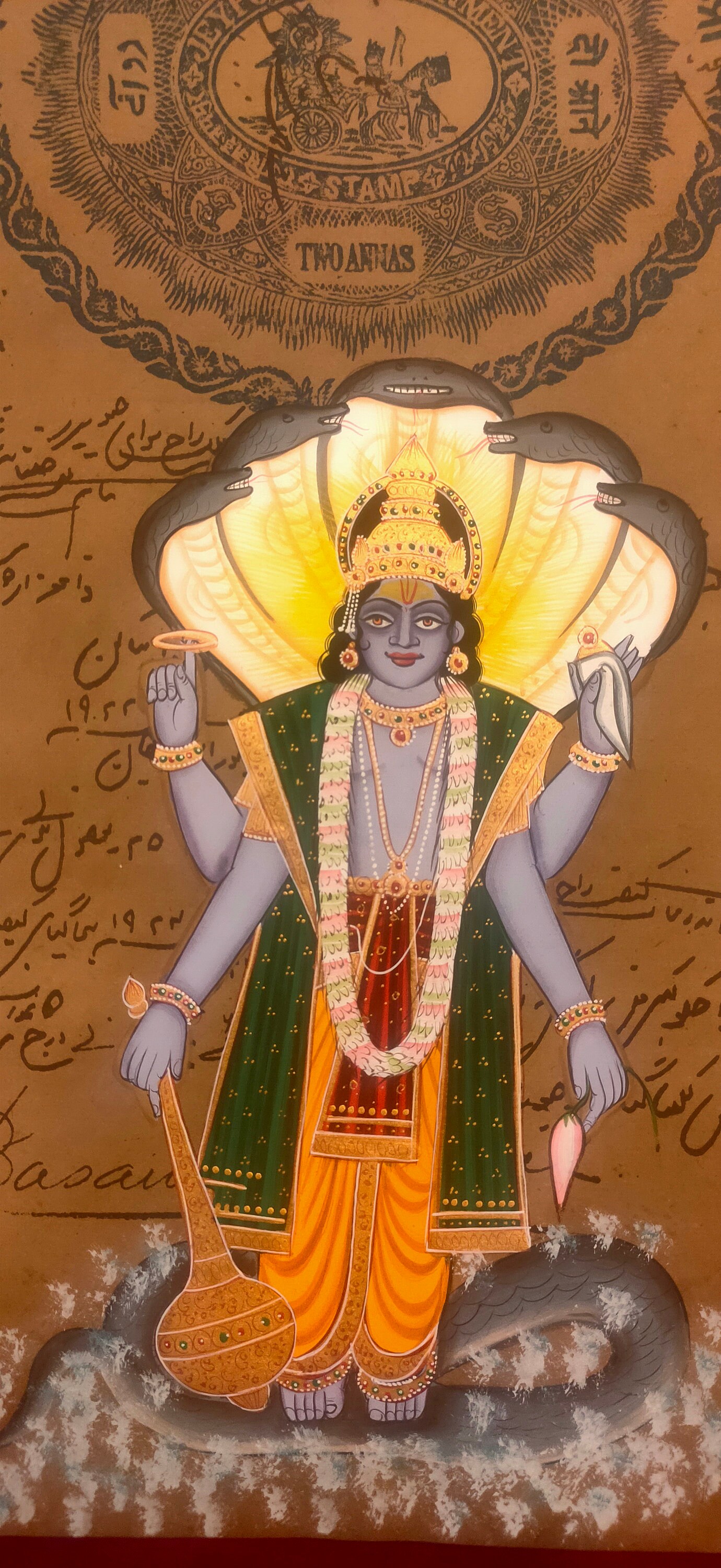 Handmade Lord Vishnu Traditional Indian Fine Miniature | Etsy UK