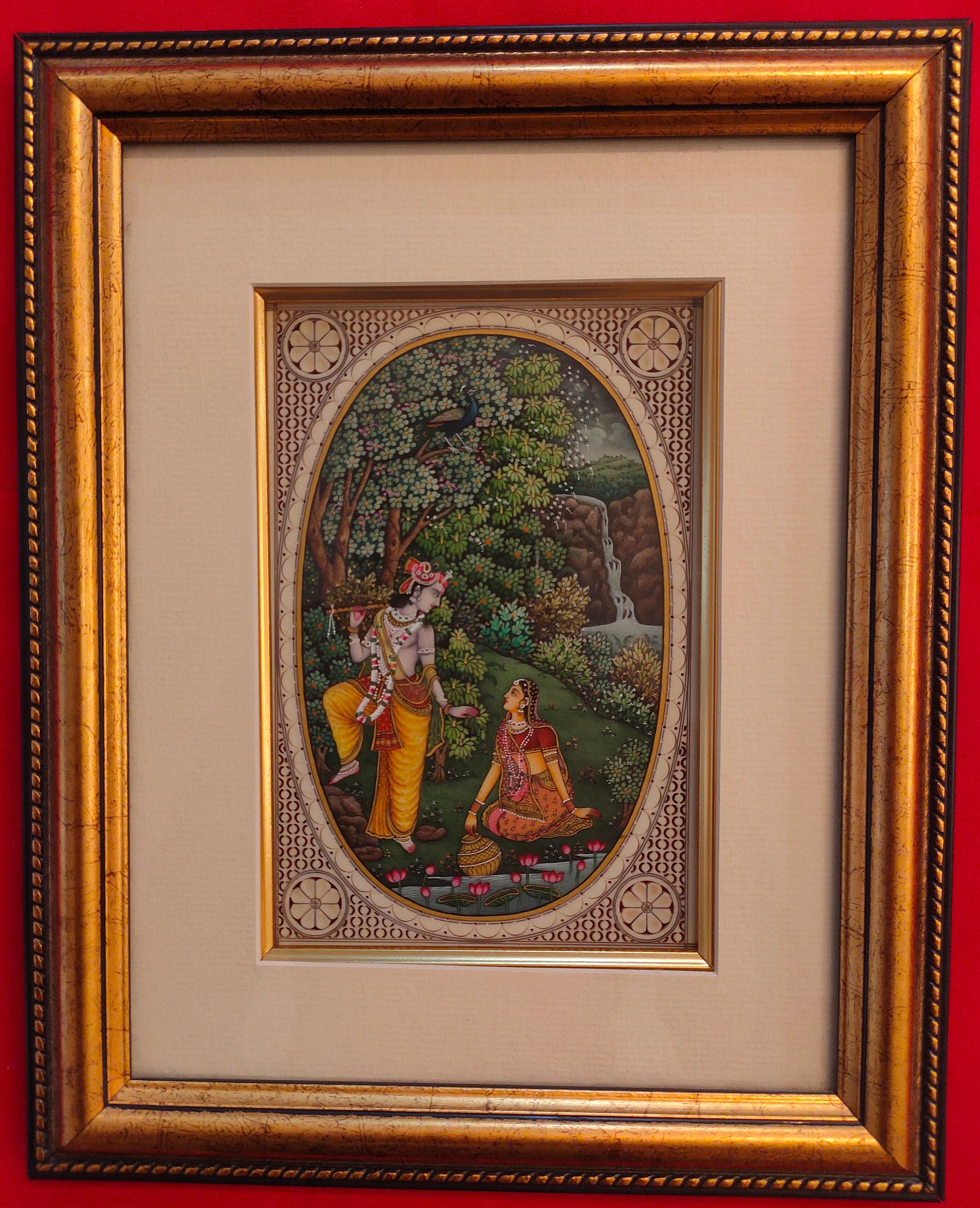Lord Radha Krishna Indian Miniature Painting for Bed Room | Etsy