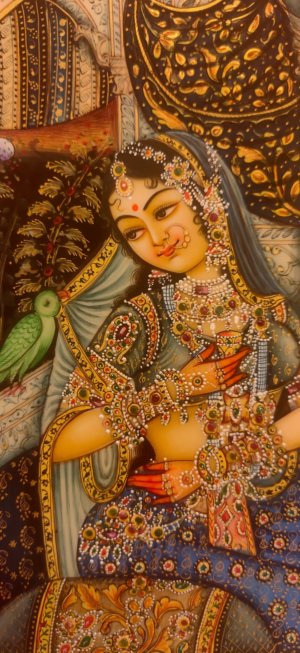 Hand Painted Mughal Maharani Queen Shringar Ras Detailed | Etsy