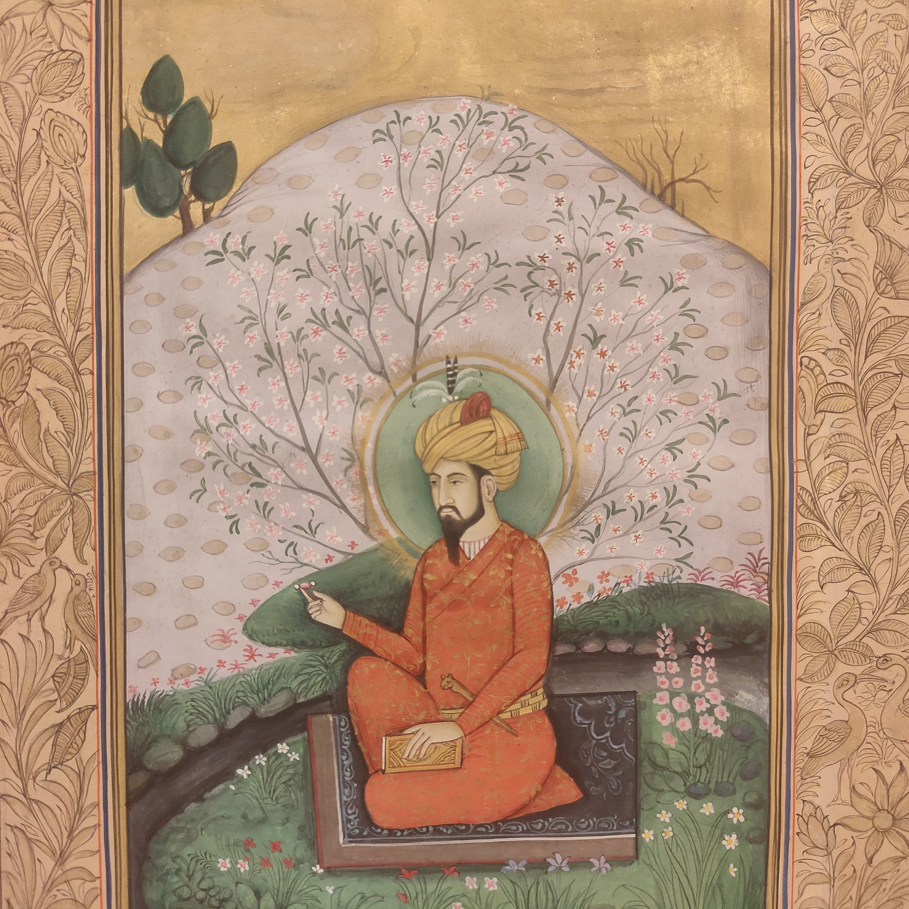 Mughal King Babur Hand Painted Finest Indian Portrait - Etsy