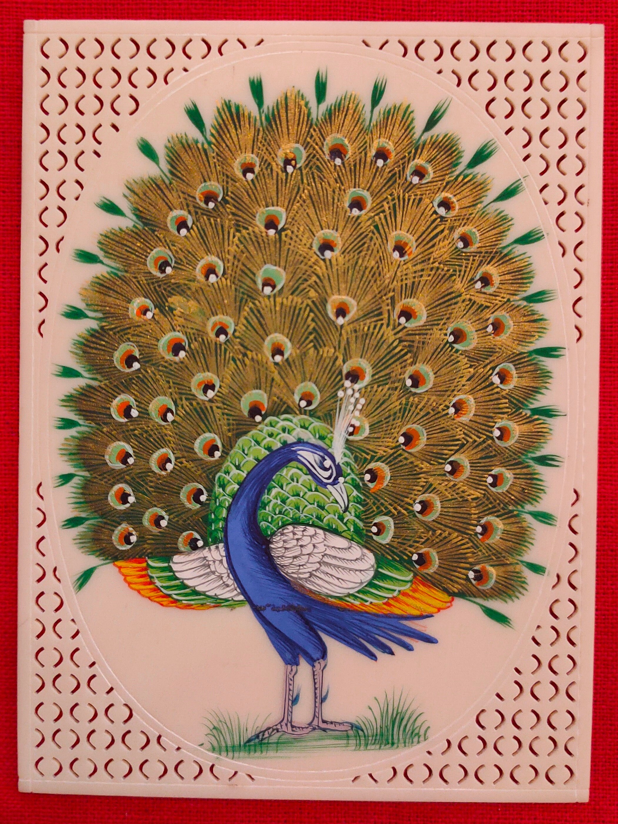 Handmade Peacock Decor Indian Miniature Painting Gift For | Etsy