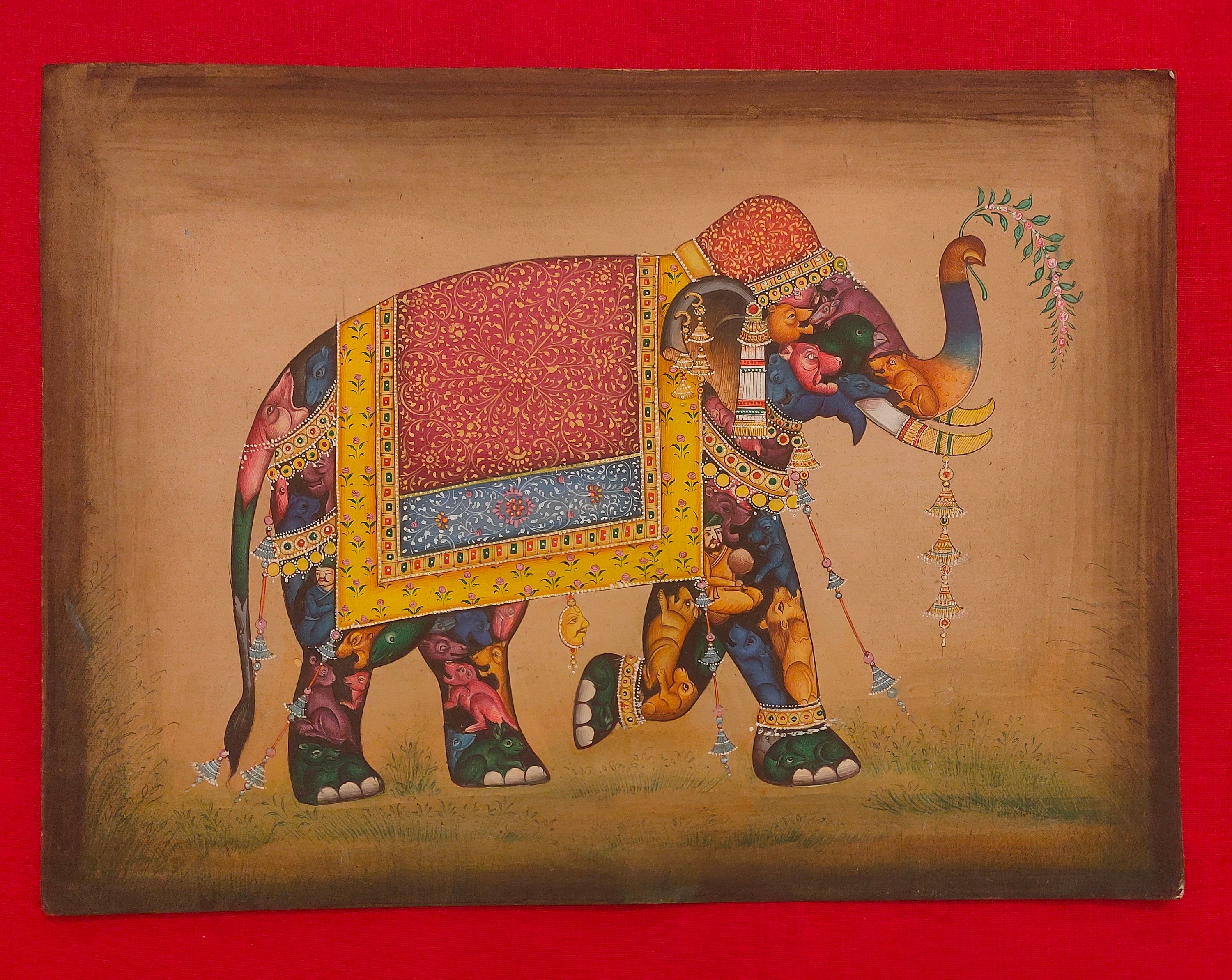 Fine Elephant Hand Painted Indian Miniature Painting | Etsy