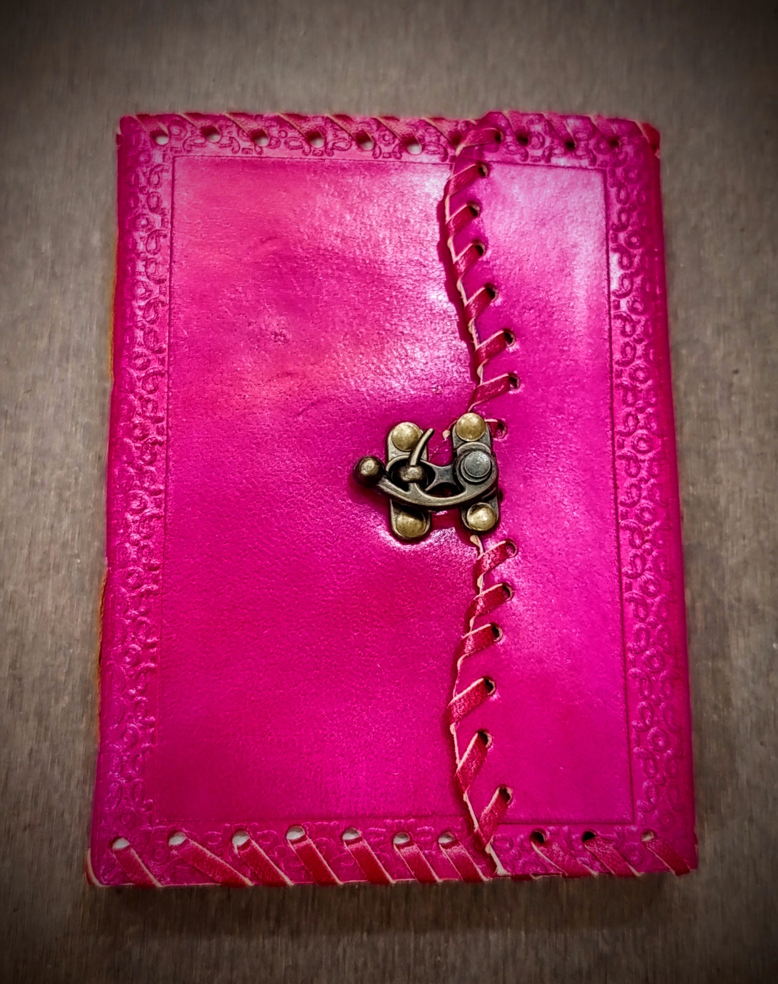 Pink Colored Handmade Leather Bound A5 Sized Journal 200 - Etsy