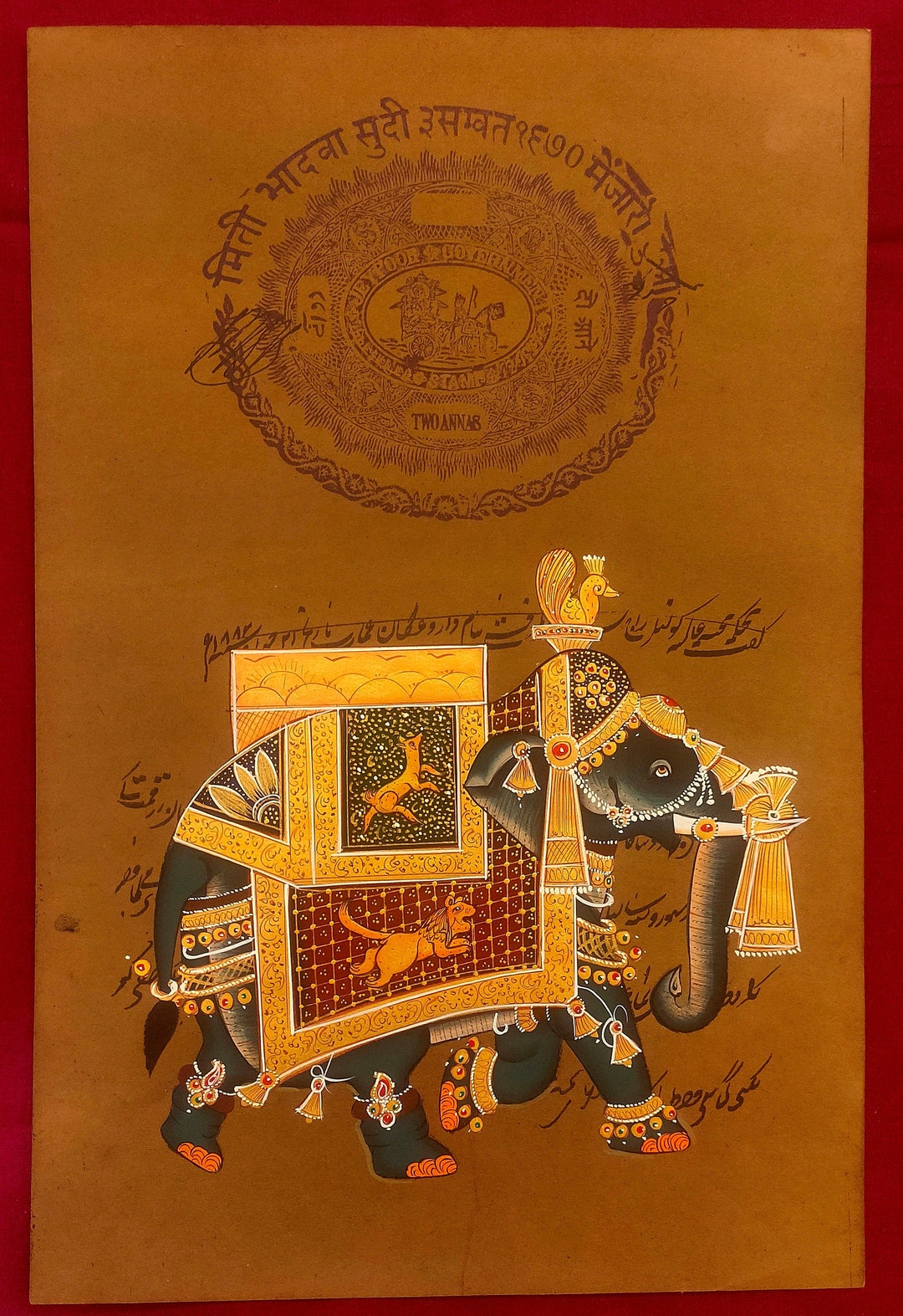 Rare Elephant Finest Miniature Pahari Golden Wedding Animal - Etsy