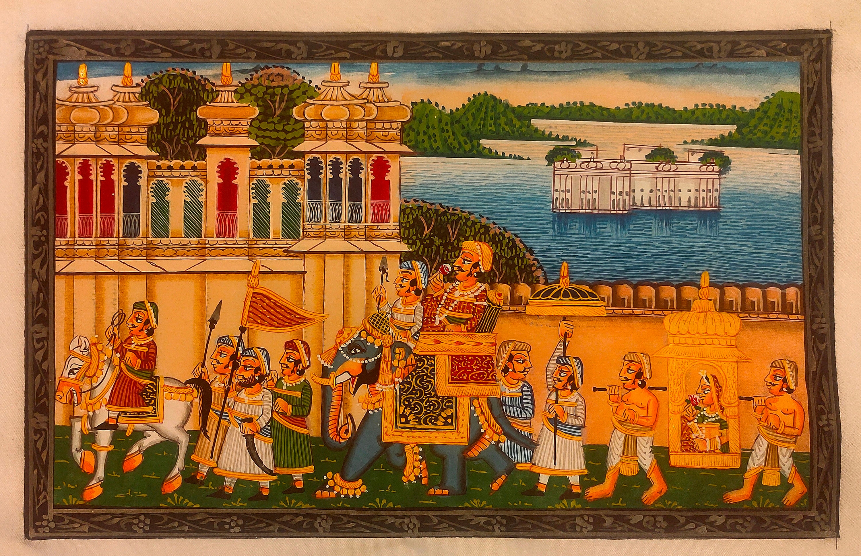 Rajasthani Procession Painting Traditional Royal Golden - Etsy UK