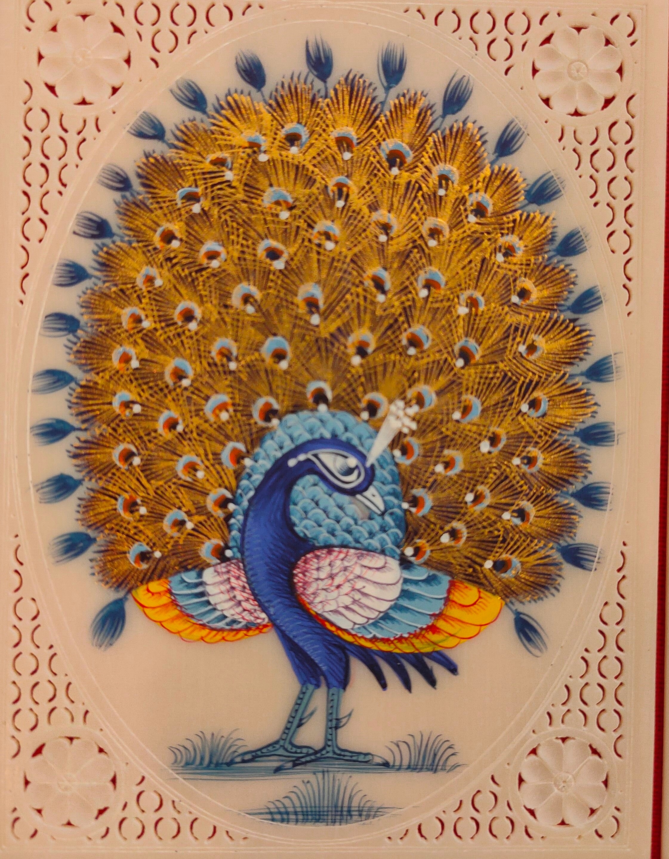 Handmade Peacock Bird Pair Indian Miniature Painting Jewellery ...