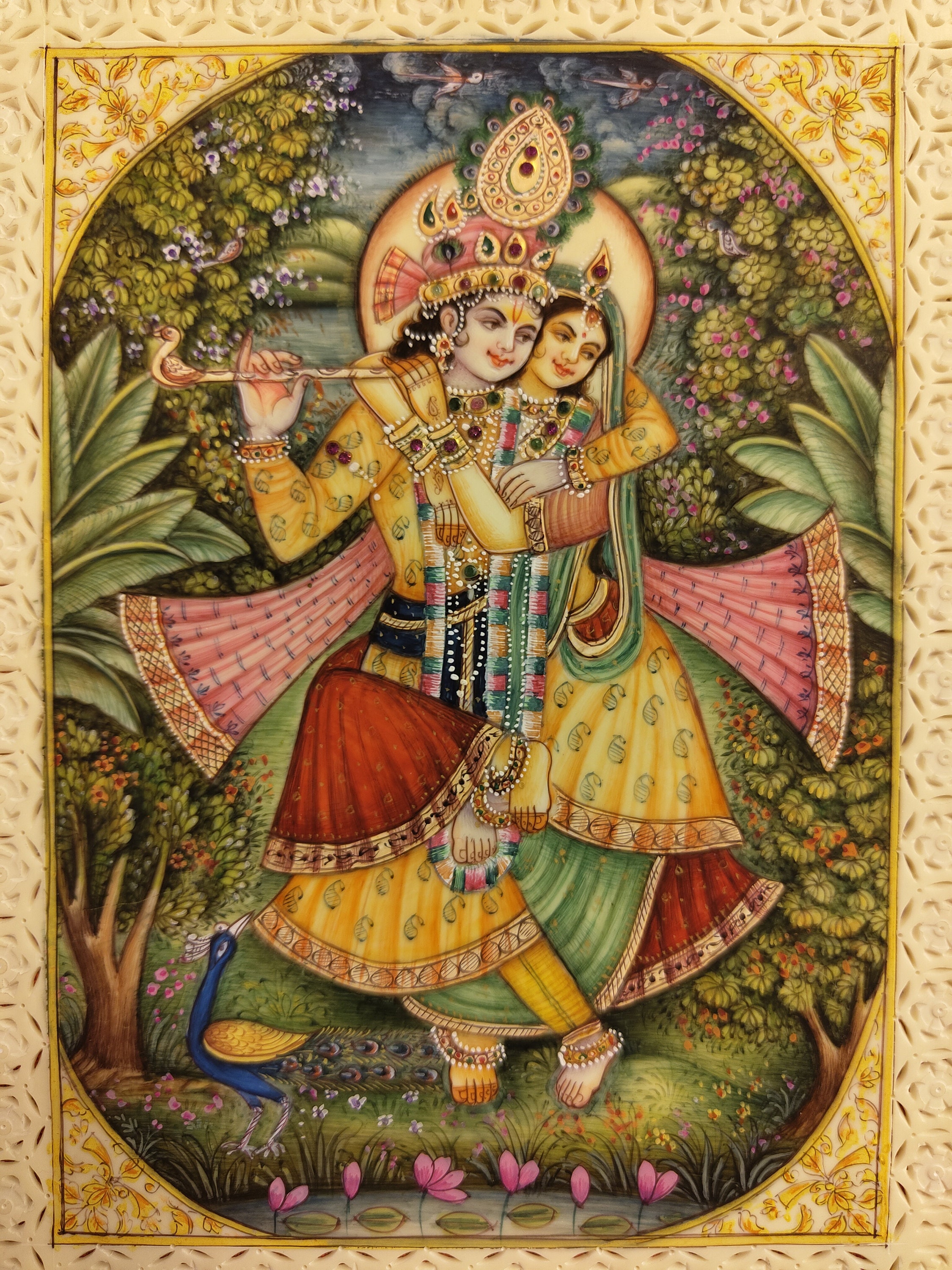 Radha Krishna Miniature Painting: Traditional Indian Art, Golden Jewel ...