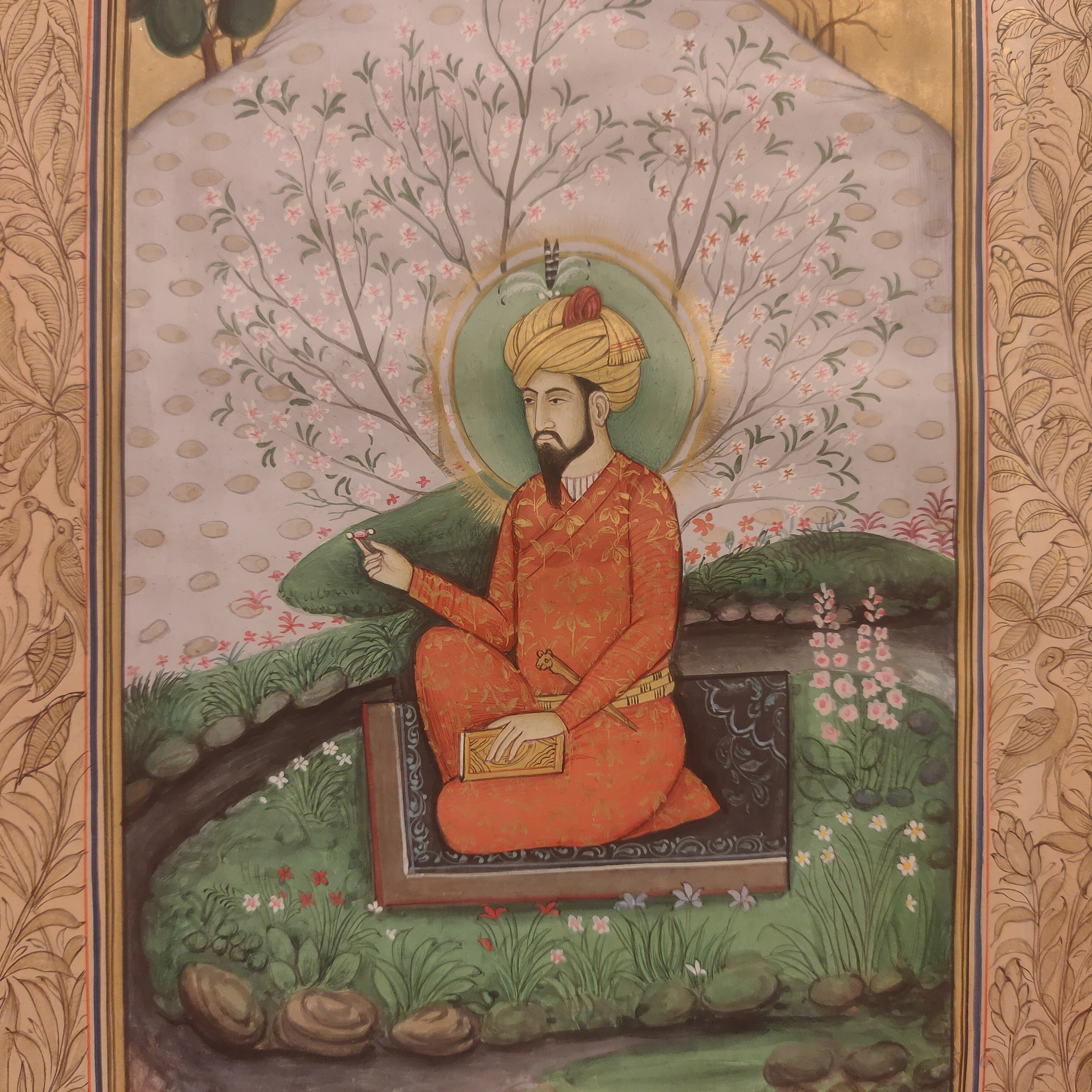 Mughal King Babur Hand Painted Finest Indian Portrait | Etsy