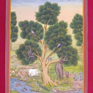 Tree of Life Miniature Painting: Indian Paper, Rajasthani Art - Etsy