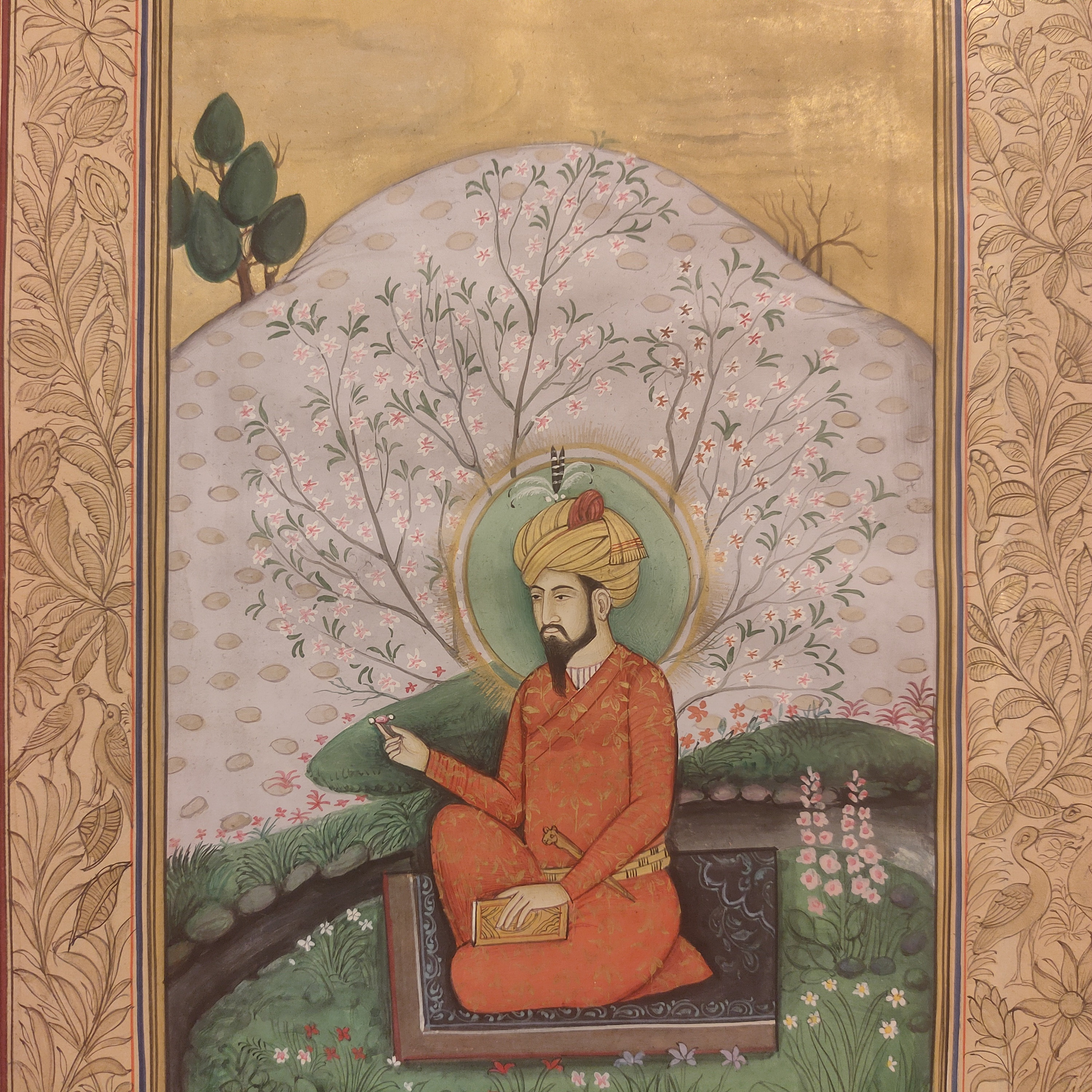 Mughal King Babur Hand Painted Finest Indian Portrait | Etsy