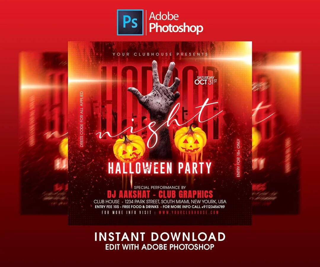 Editable Halloween Flyer Template, Halloween Party, Halloween Editable ...