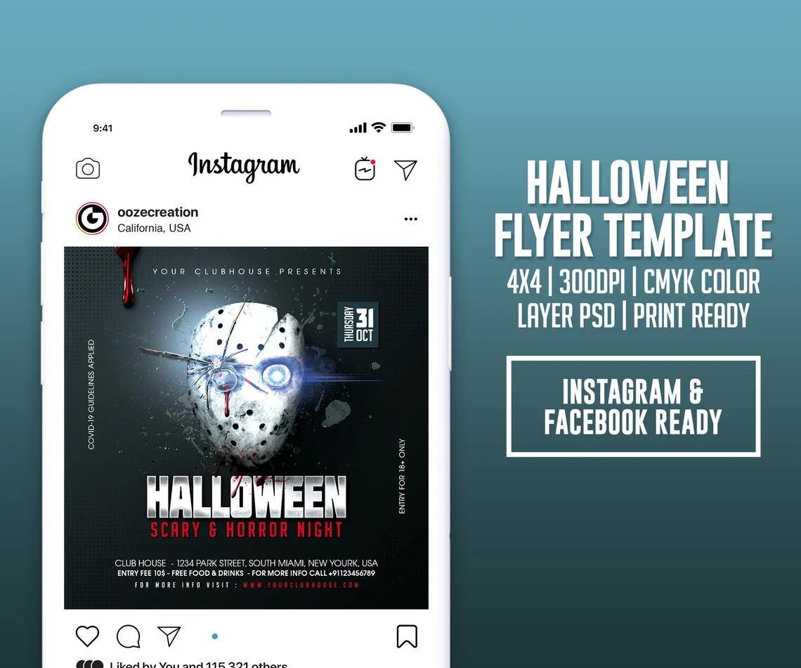 Editable Halloween Flyer Template, Halloween Party, Halloween Editable ...