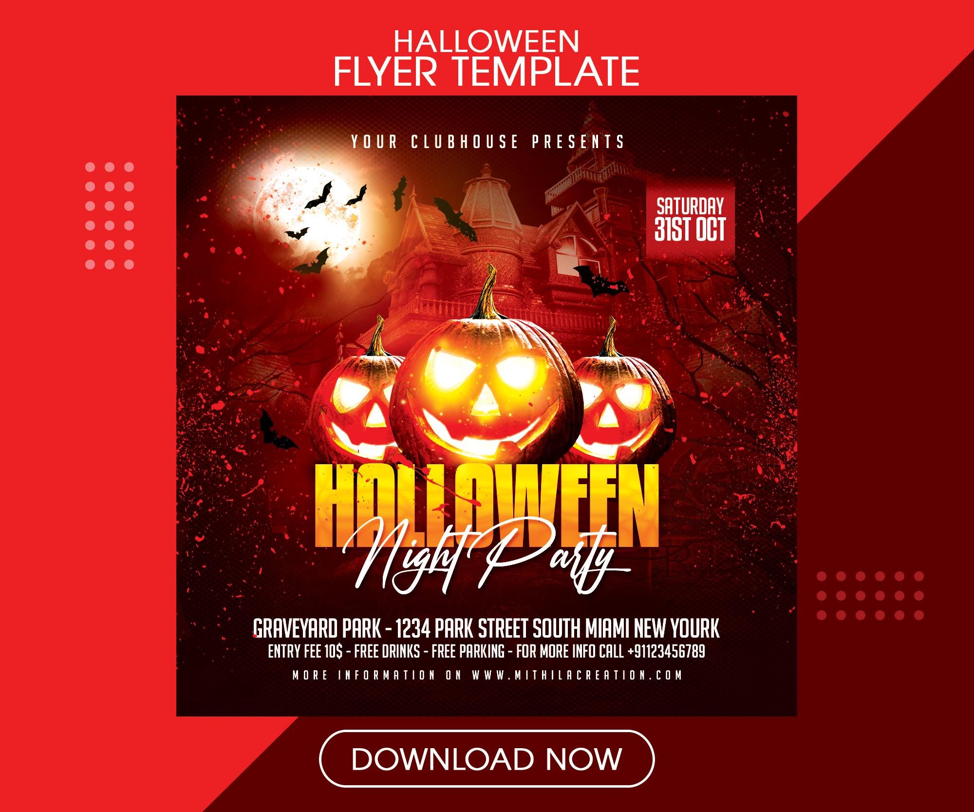 Buy Editable Halloween Flyer Template, Halloween Party, Halloween ...