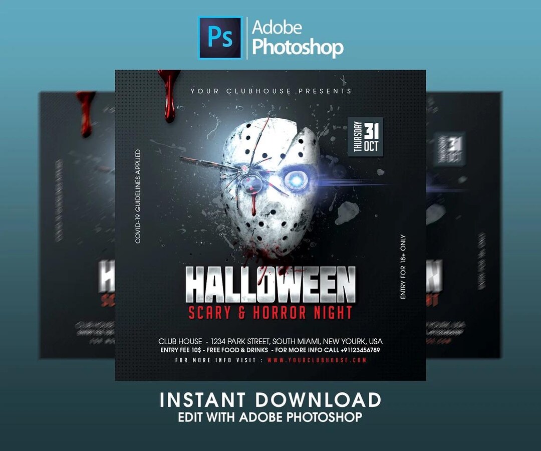 Editable Halloween Flyer Template, Halloween Party, Halloween Editable ...