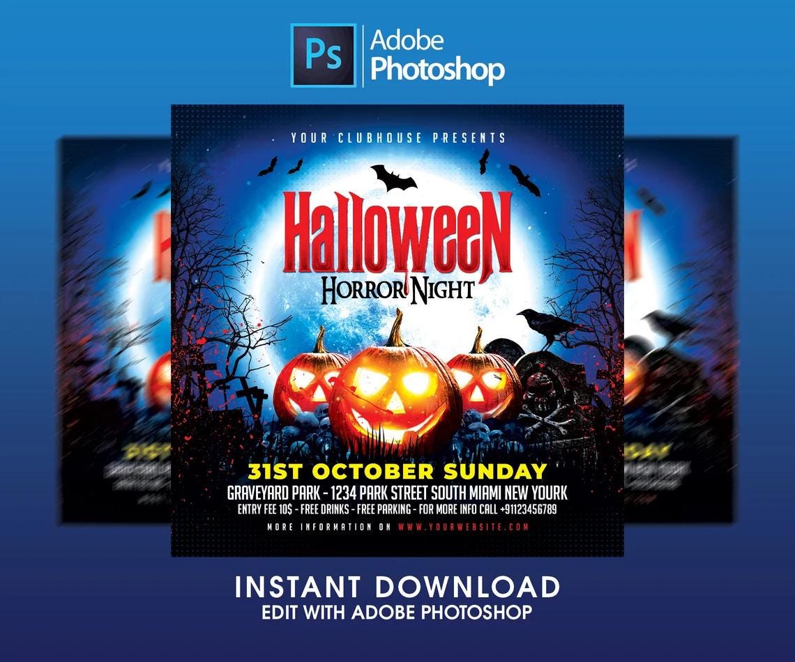 Editable Halloween Flyer Template, Halloween Party, Halloween Editable ...