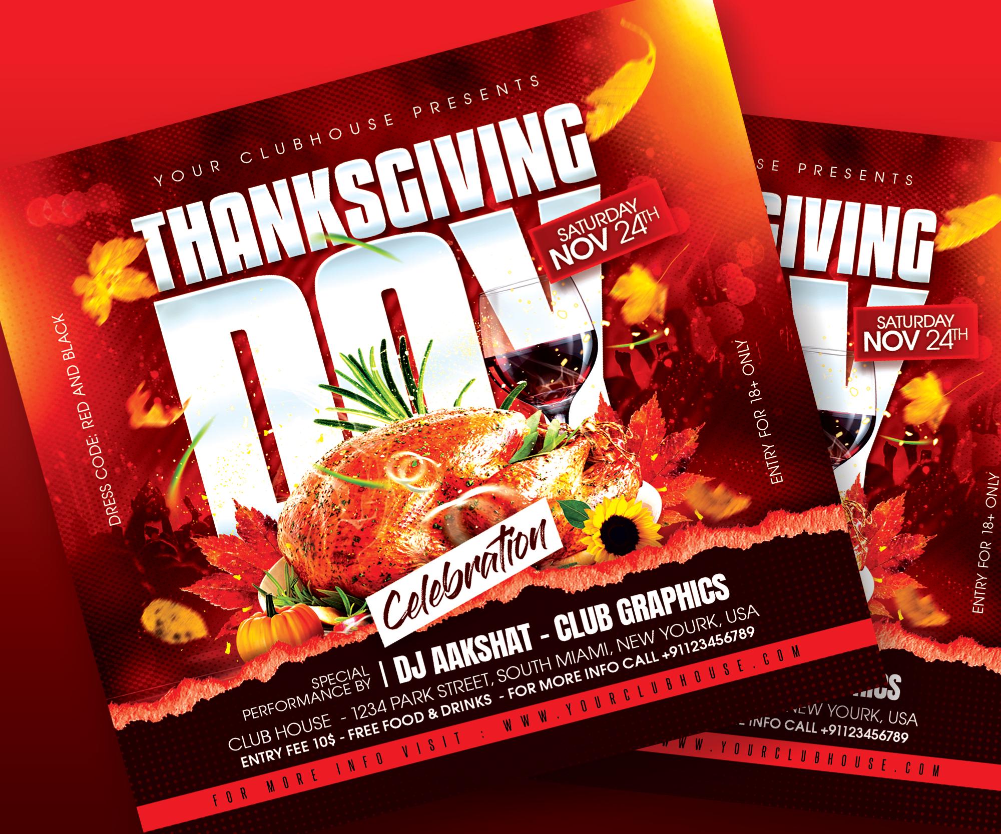 Thanksgiving, Thanksgiving Flyer, Thanksgiving Day, Thanksgiving Party ...