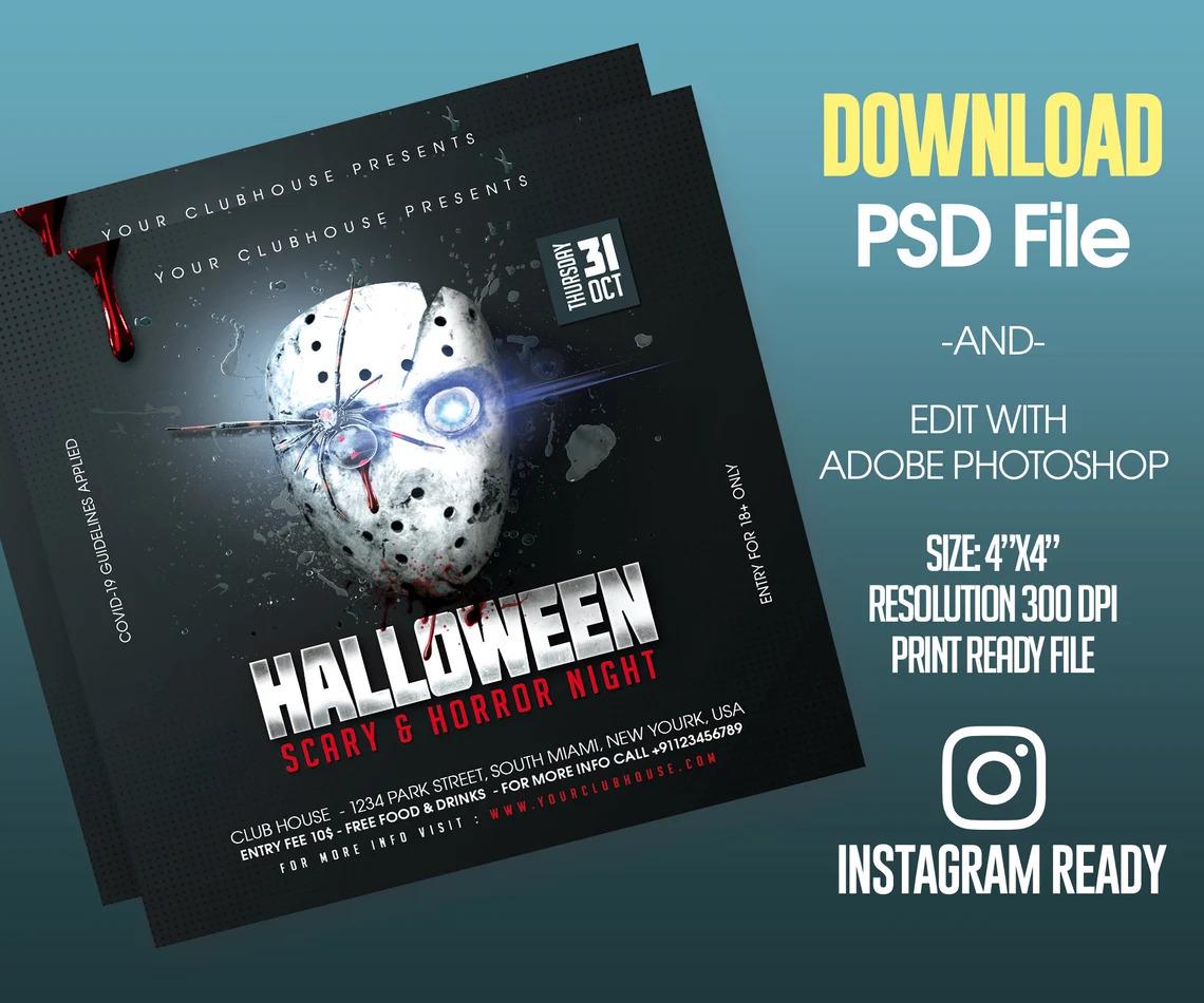 Editable Halloween Flyer Template, Halloween Party, Halloween Editable ...