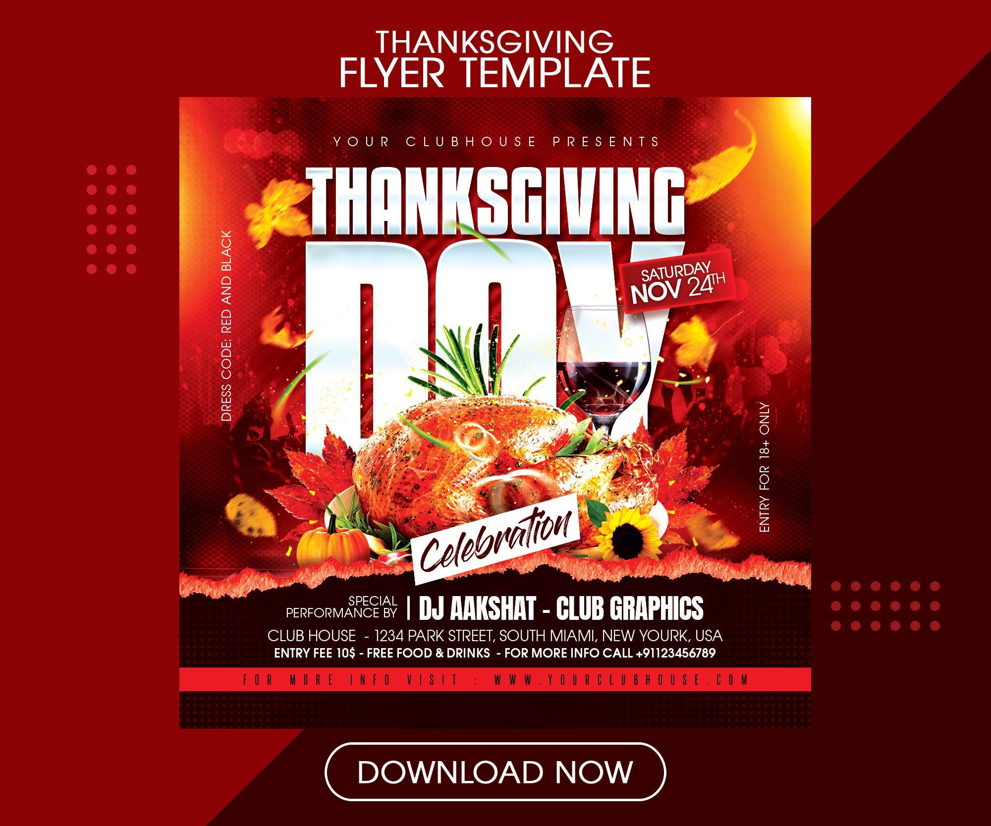 Thanksgiving, Thanksgiving Flyer, Thanksgiving Day, Thanksgiving Party ...