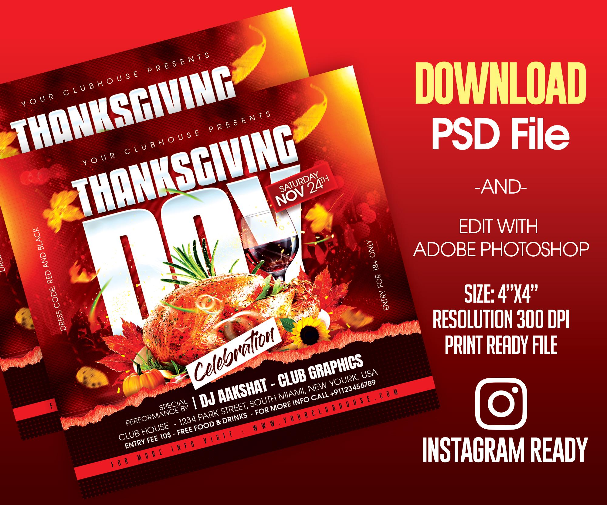 Thanksgiving, Thanksgiving Flyer, Thanksgiving Day, Thanksgiving Party ...