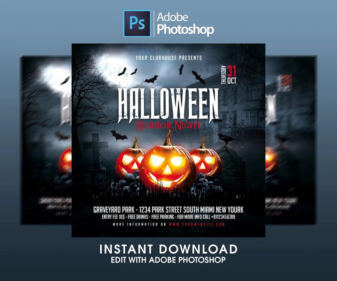 Editable Halloween Flyer Template, Halloween Party, Halloween Editable ...