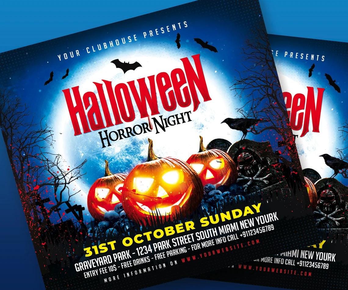 Editable Halloween Flyer Template, Halloween Party, Halloween Editable ...