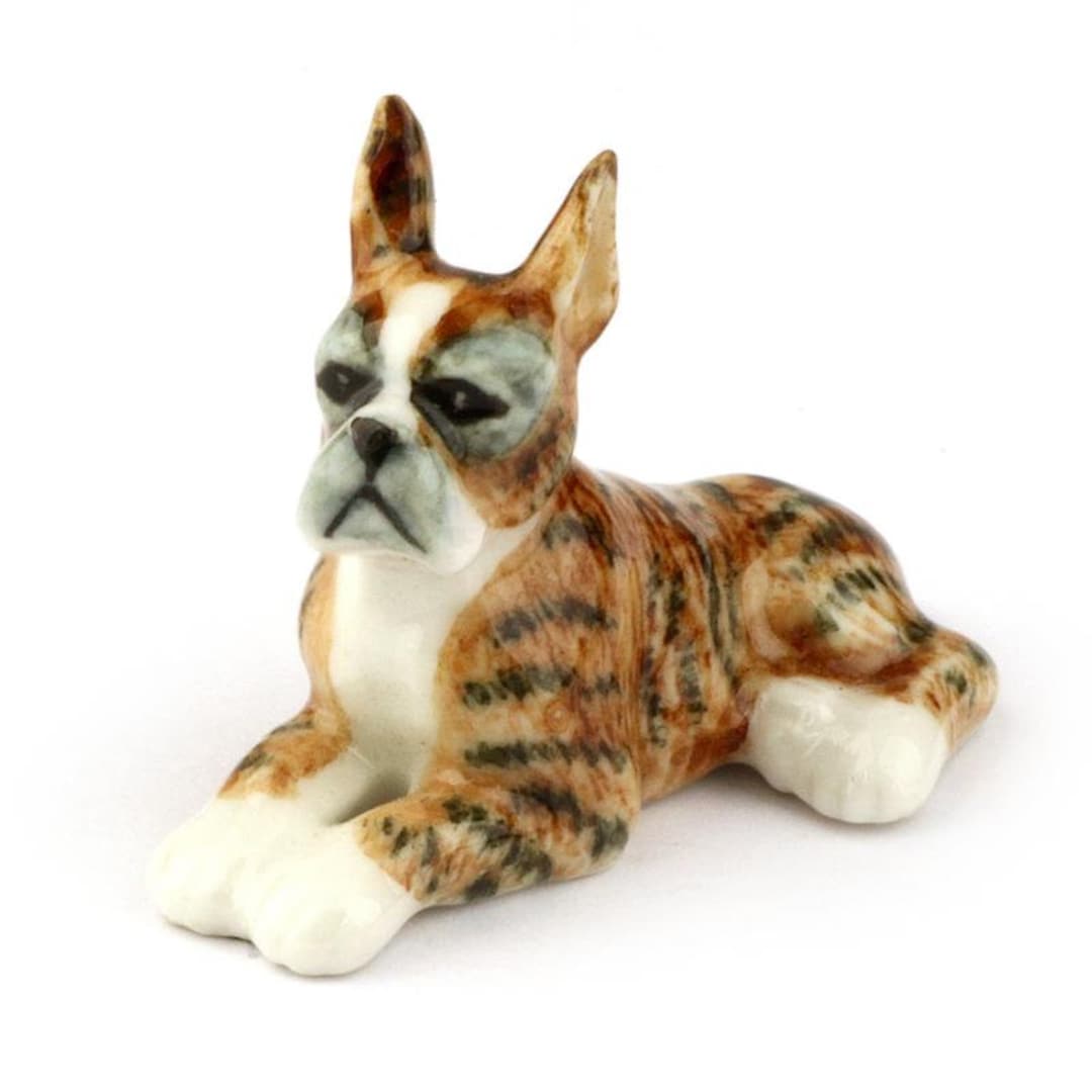Dolls House Minature Ceramic Brindle Boxer Dog - Etsy.de