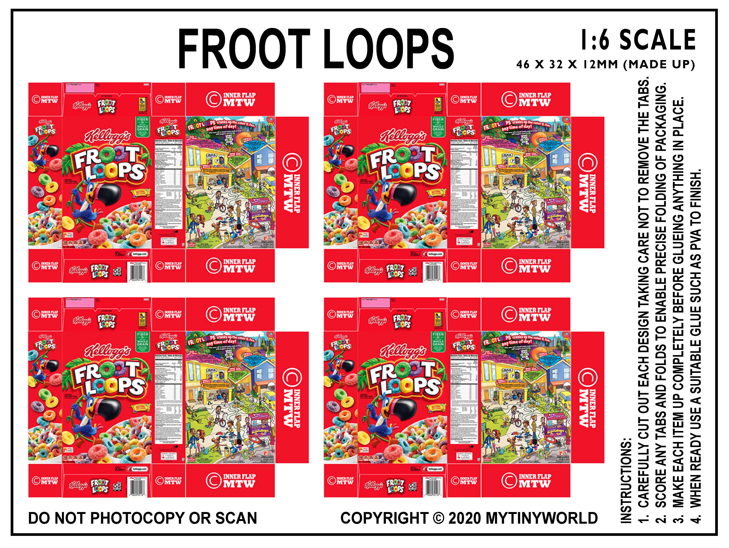 Miniature Froot Loops Cereal Box - Etsy UK