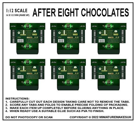 Miniature Handmade Dollshouse After Eights - Etsy