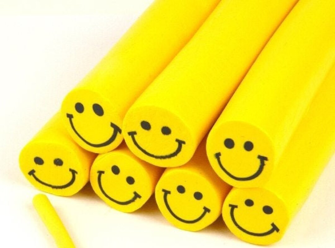 Unbaked Polymer Clay Miniature Handmade Smiley Face Cane Nail Art and ...