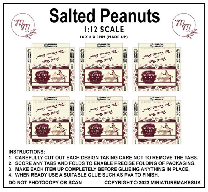 Miniature Dollshouse Salted Peanuts Box - Etsy