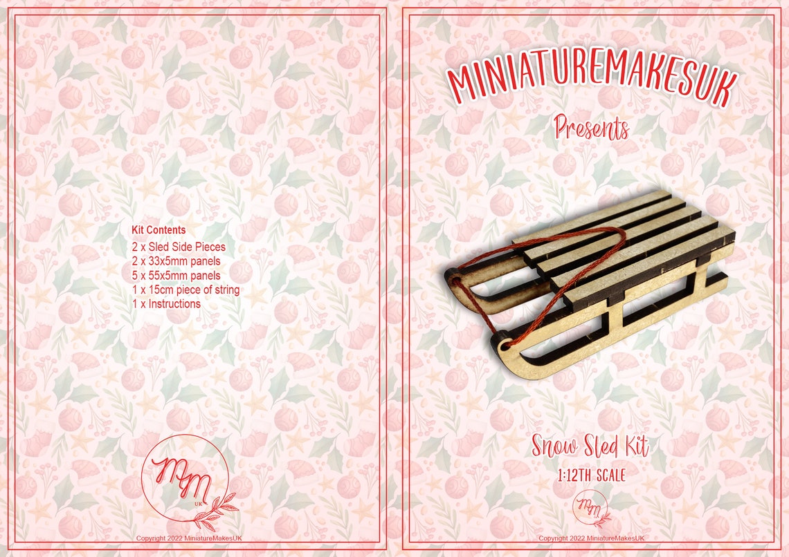 Miniature DIY 1:12th Sledge Kit - Etsy