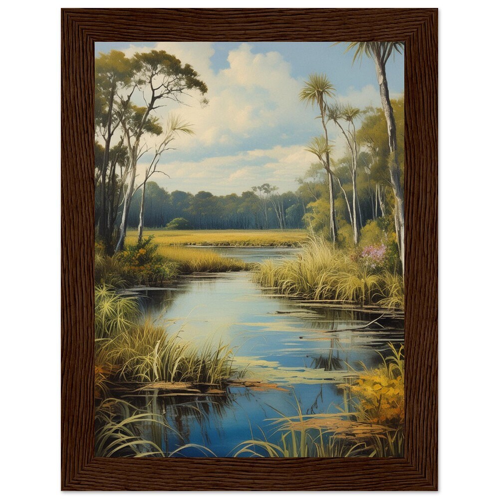 Old Florida Wetland Swamp Wall Art - Premium Matte Paper Wooden Framed ...