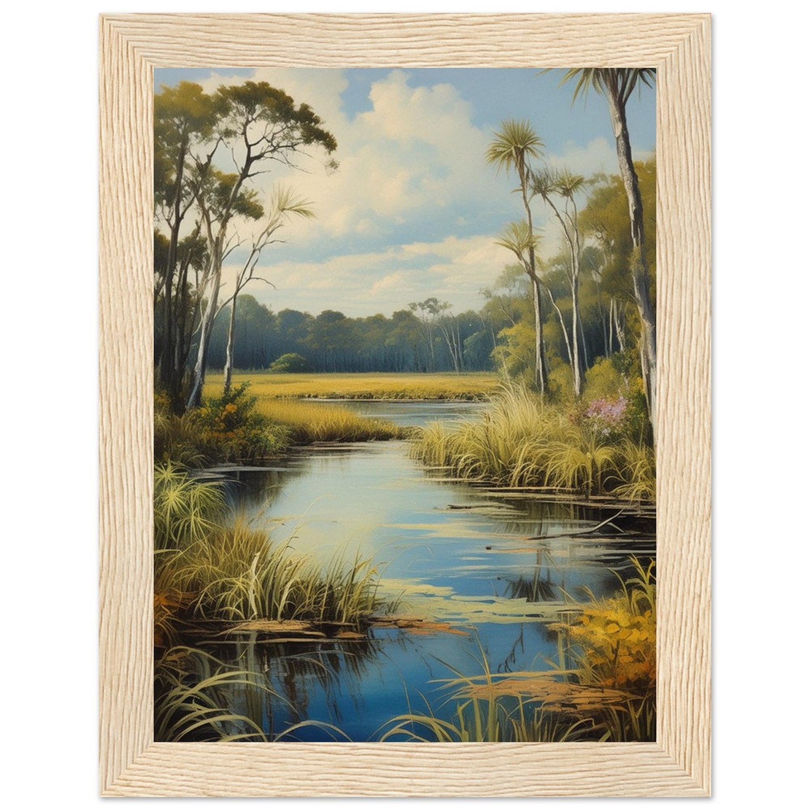 Old Florida Wetland Swamp Wall Art - Premium Matte Paper Wooden Framed ...