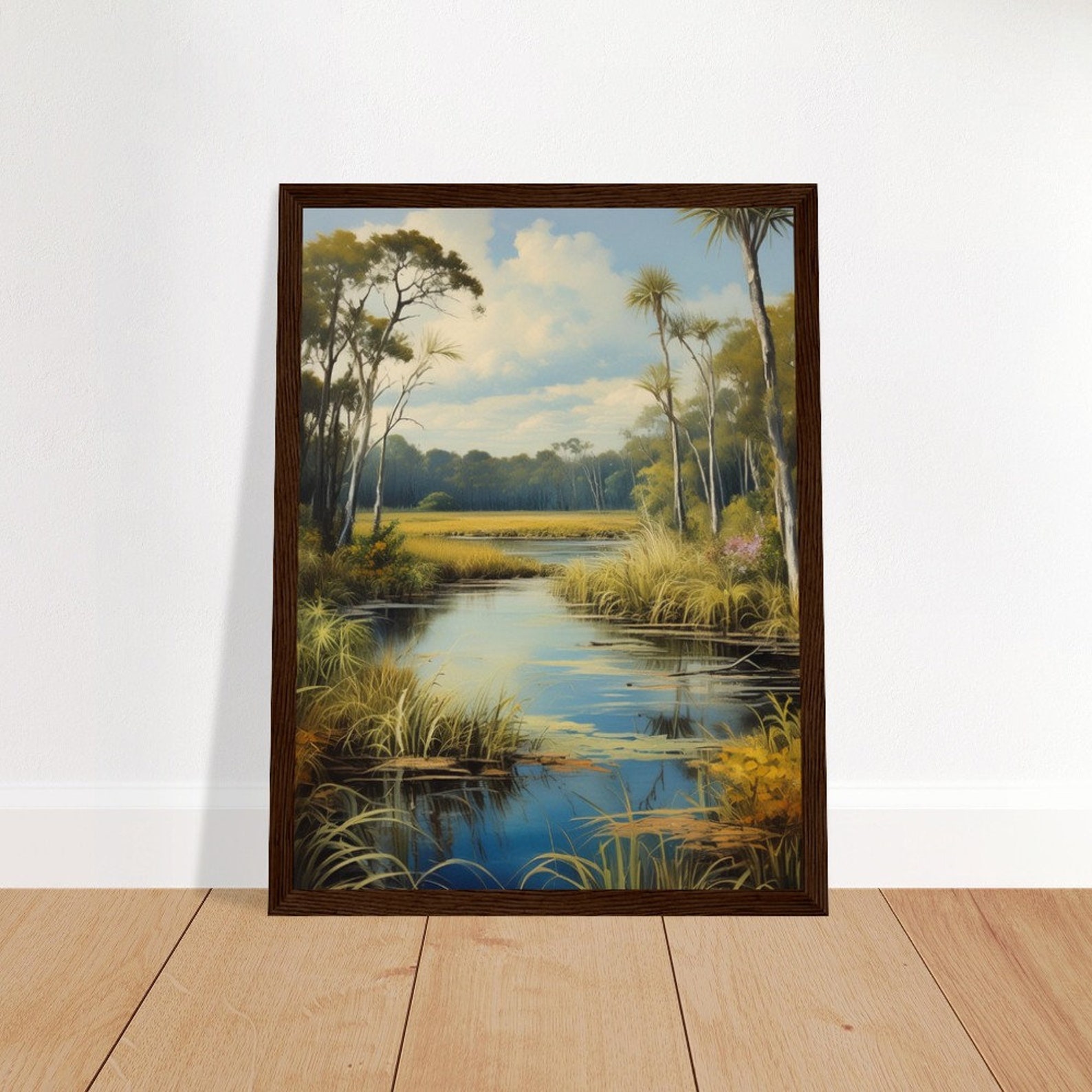 Old Florida Wetland Swamp Wall Art - Premium Matte Paper Wooden Framed ...