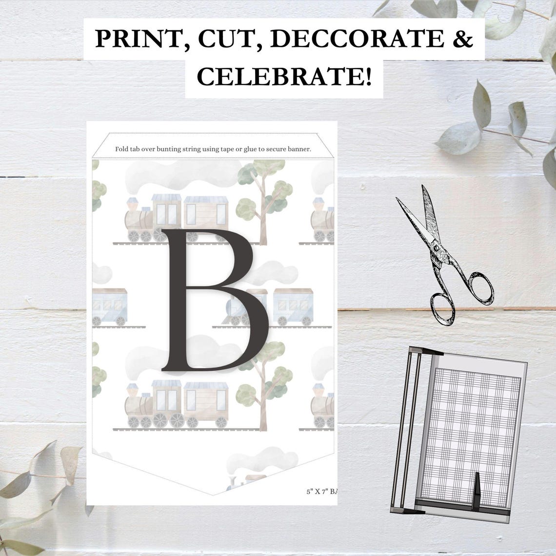 Printable Banner, Train Party Decor, Trains Party Banner, Train ]party ...