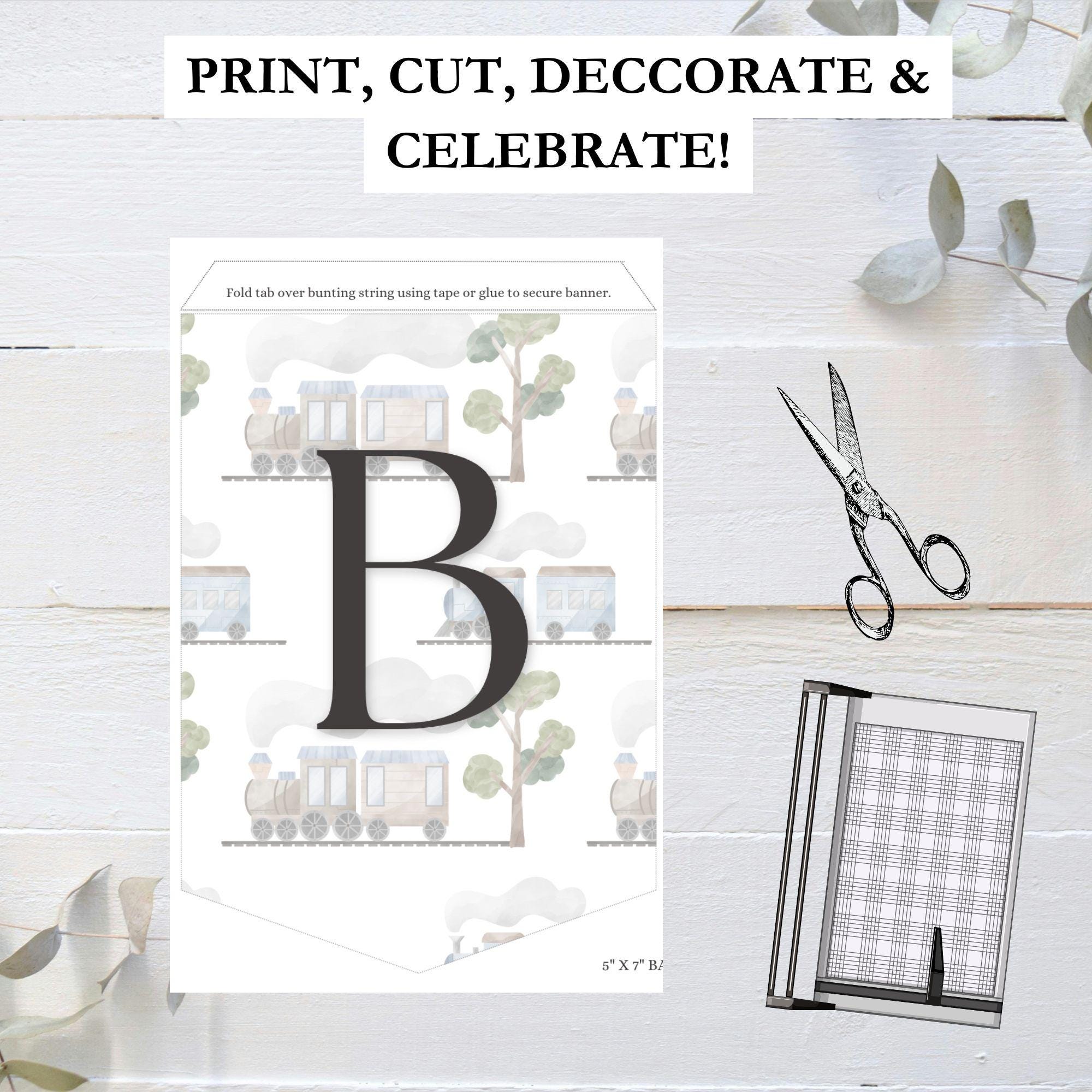 Printable Banner, Train Party Decor, Trains Party Banner, Train ]party ...