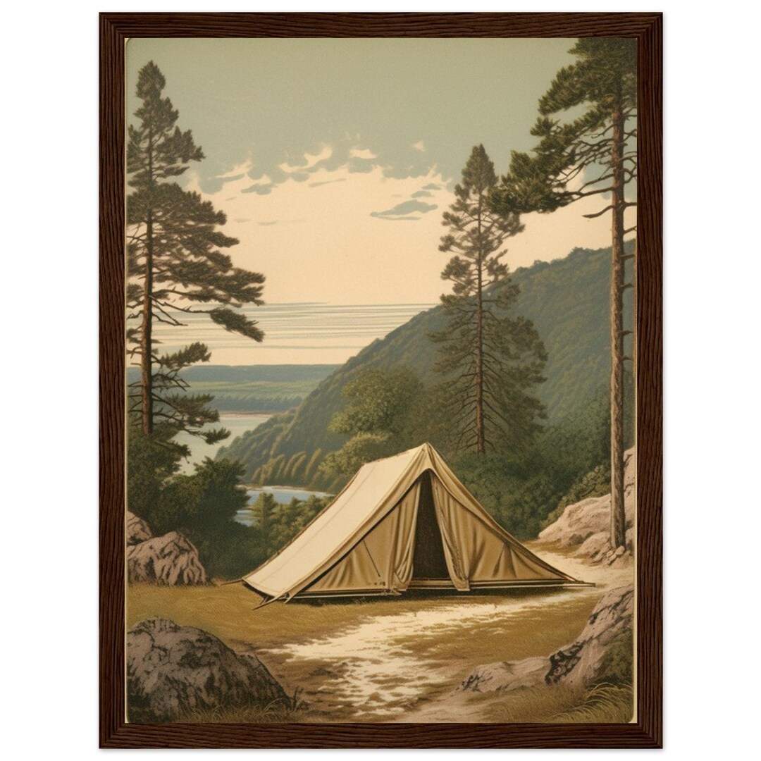 1940s Postcard Tent Camping in the Wilderness Decorative Art Premium ...