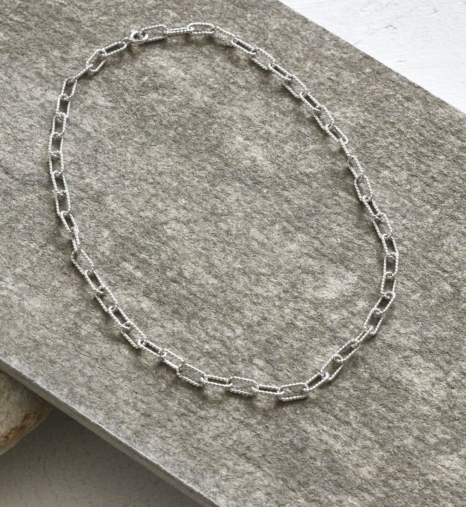 Paperclip Chain Necklacedainty Sterling Silver Necklace - Etsy